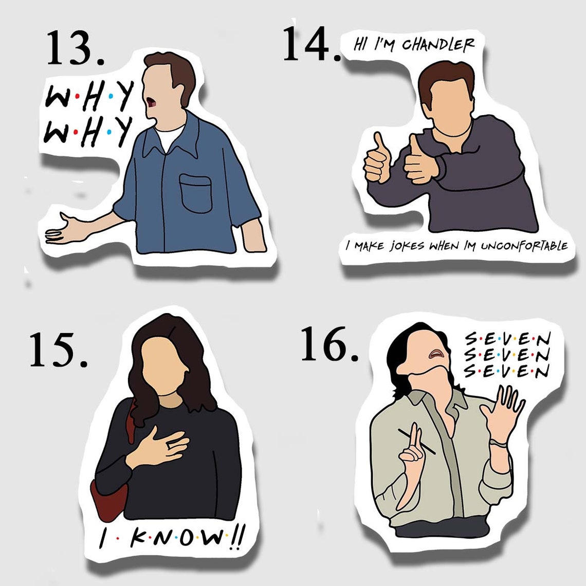 Friends TV Show Sticker Pack: Iconic Quotes (printable Stickers) - Etsy