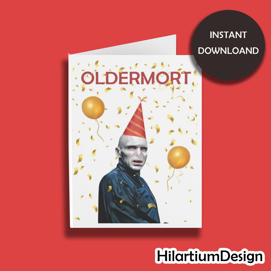 Voldemort - Oldermort Birthday Card | Instant Download Birthday Card ...