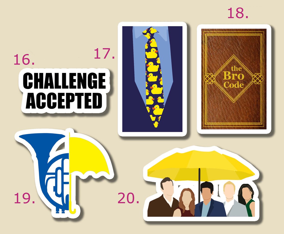 Himym TV Show Sticker Pack Ted Robin Barney Lily Marshall Printable ...