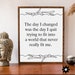 The Day I Changed, Quote Wall Art Printable,prints, Art Print ...