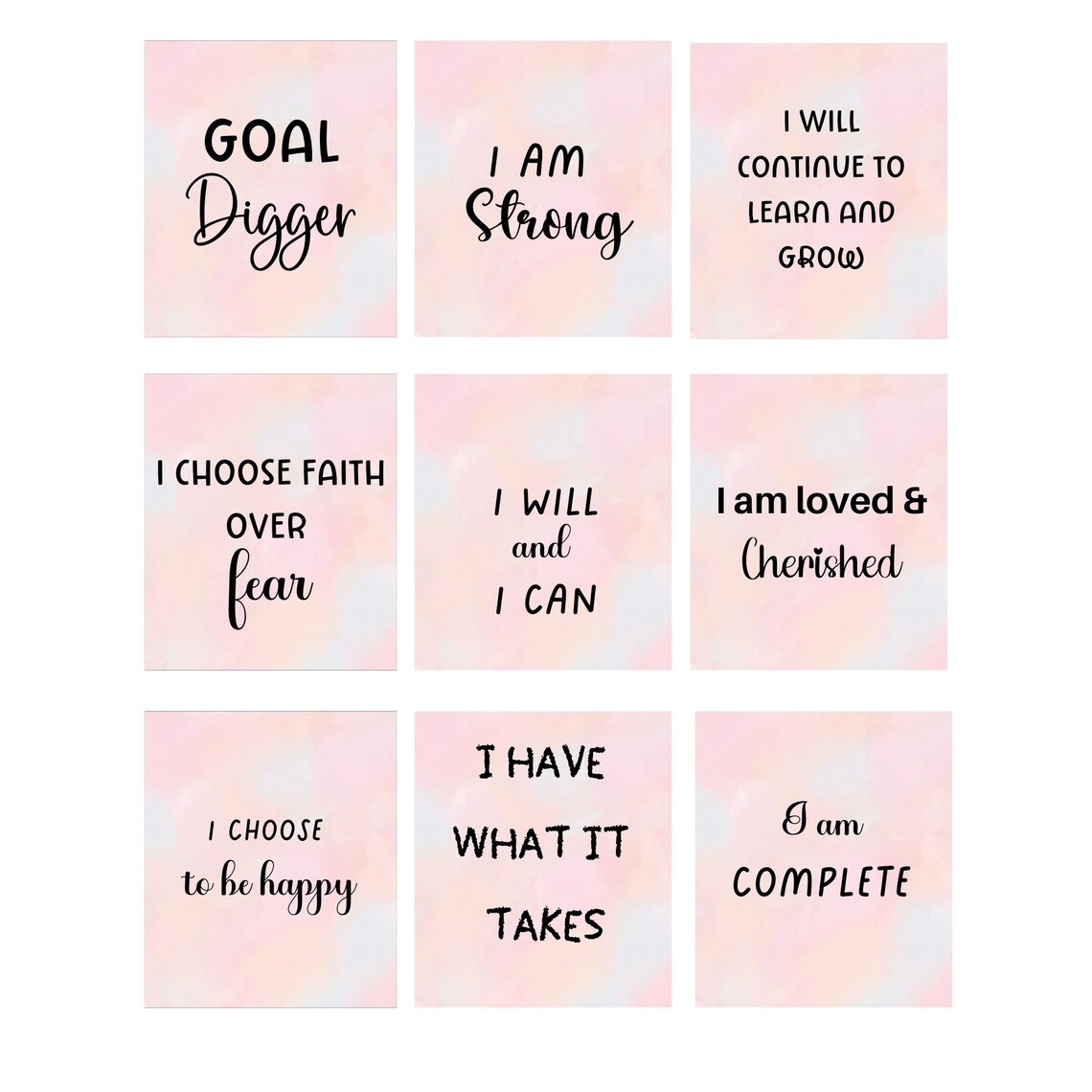 Positive Affirmation Card Set Vision Board Printables Cards - Etsy