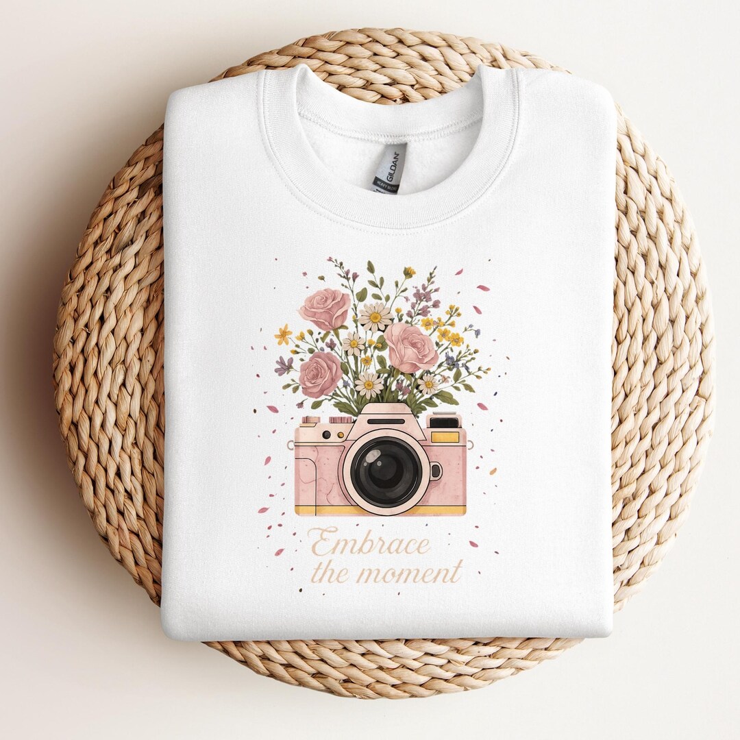 Floral Camera PNG Embrace the Moment, Positive Mindfulness Sublimation ...