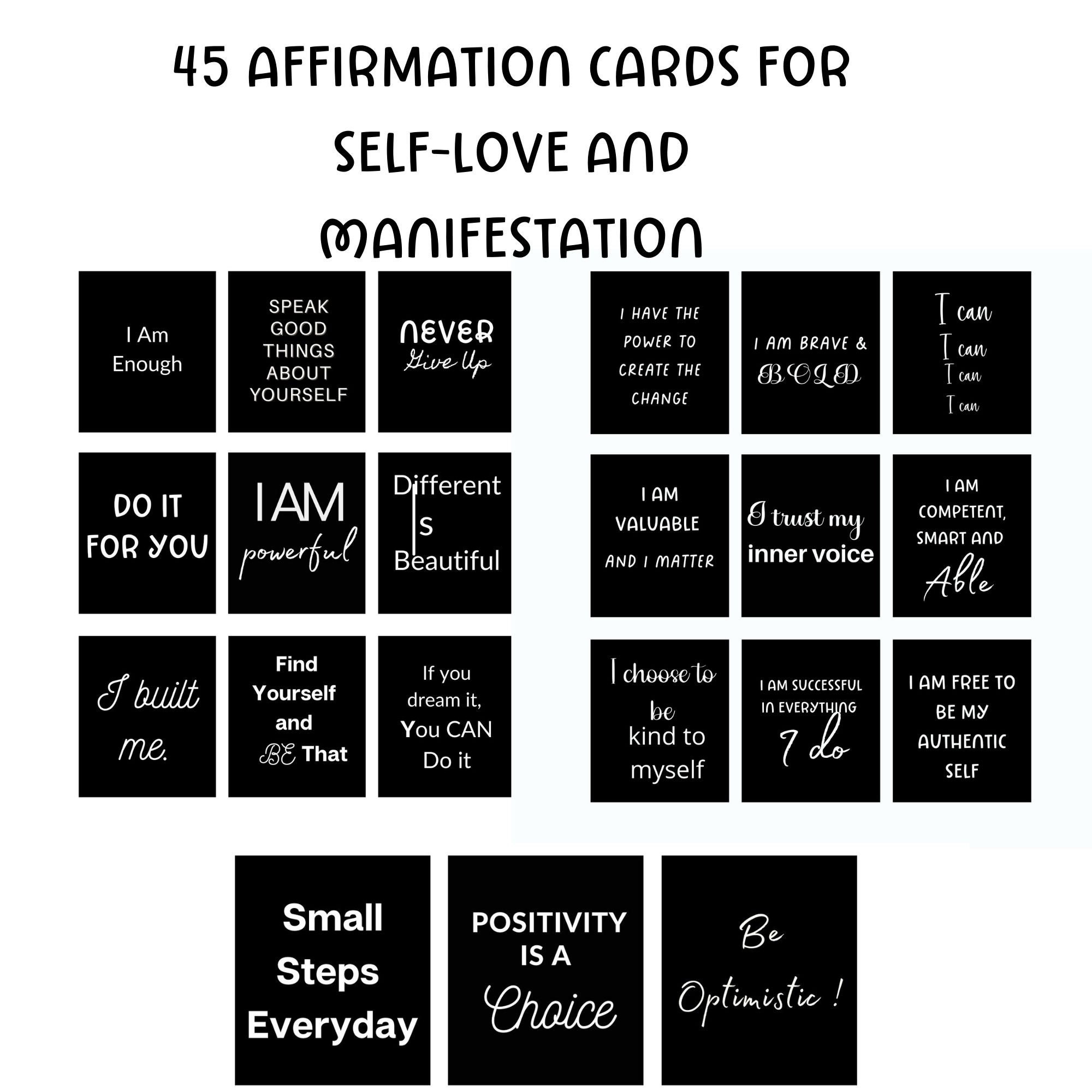 Positive Affirmation Card Set, Vision Board Printables, Cards for Law ...