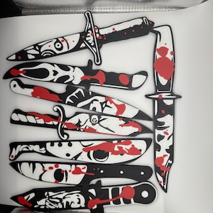 Horror Set Splatter White! Plastic 8 Pieces Ghostface,chucky, Freddy ...