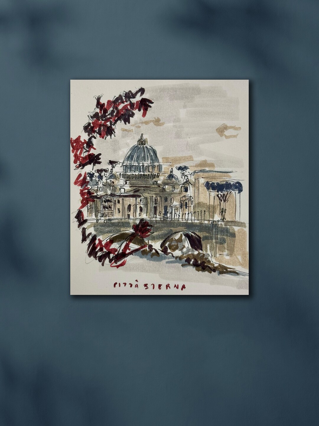 Roma - La Città Eterna - Fine Art Print of Handmade Drawing - Etsy