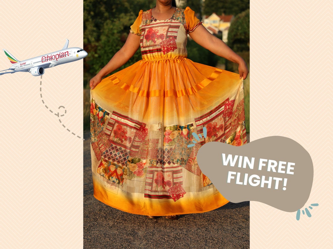 Rahwa WIN Free Flight Ticket to Eritrea or Ethiopia Habesha Shiffon - Etsy