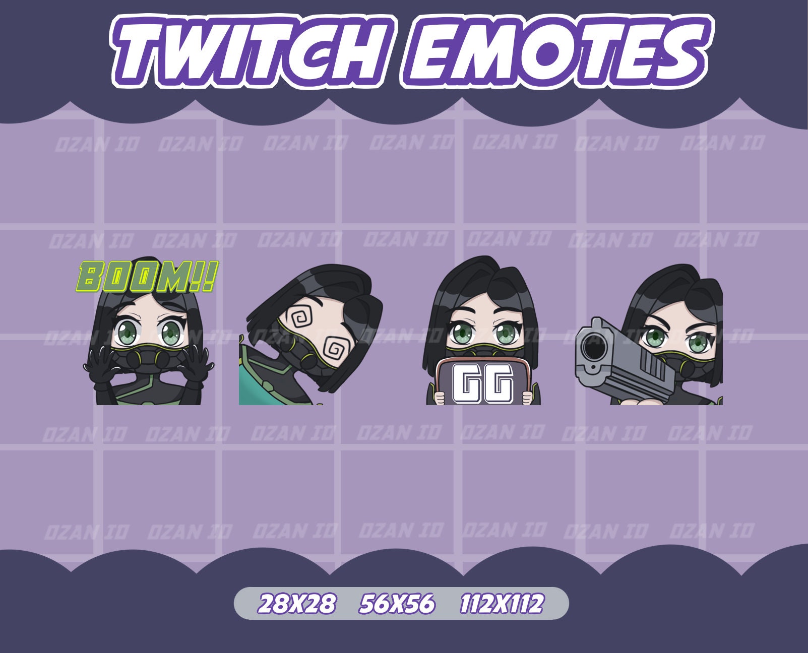 Viper Valorant Twitch Emotes Pack (boom, Dead, GG, Gun), Twitch Emotes ...