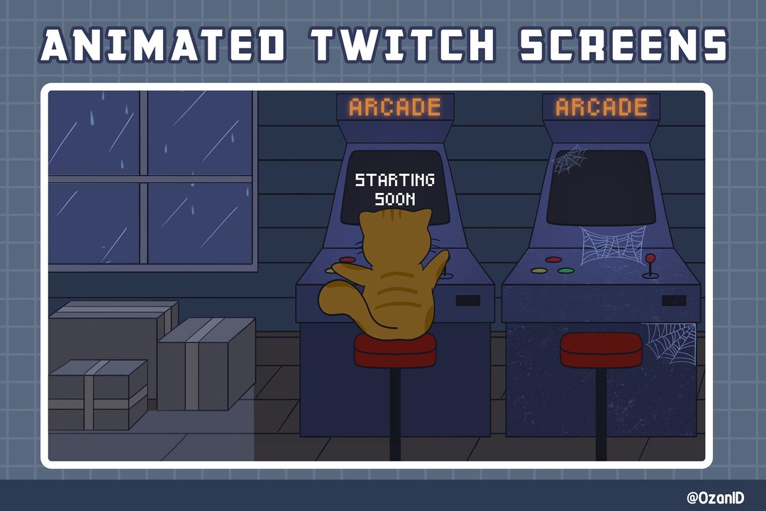 Cute Orange Cat Playing Arcade - Animated Twitch Overlay - Lofi ...