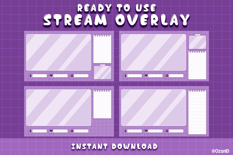 Twitch Overlay / Aesthetic Purple Color / Vintage Pastel / Kawaii ...