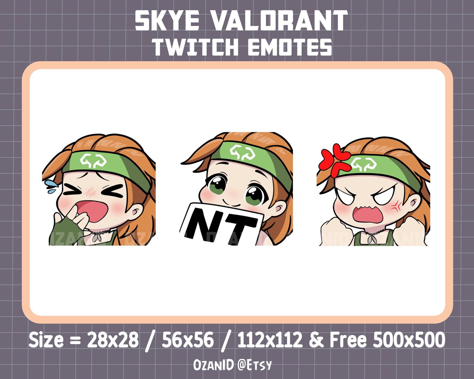 Skye Valorant Twitch Emotes, Emotes for Streamer, Skye Chibi Emotes ...