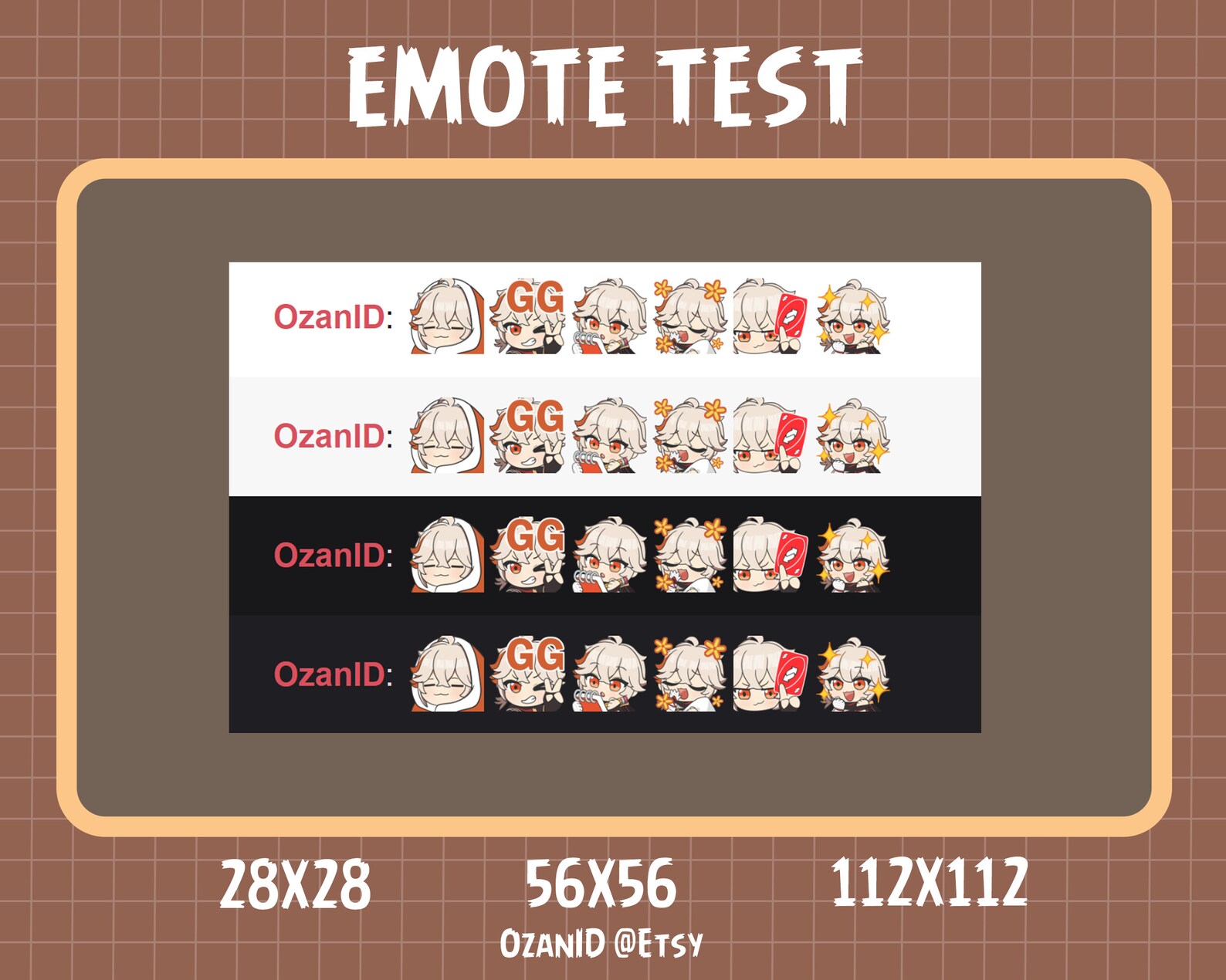 Kazuha Kaedehara Emote Pack, Chibi Genshin Impact, Twitch Streamer and ...