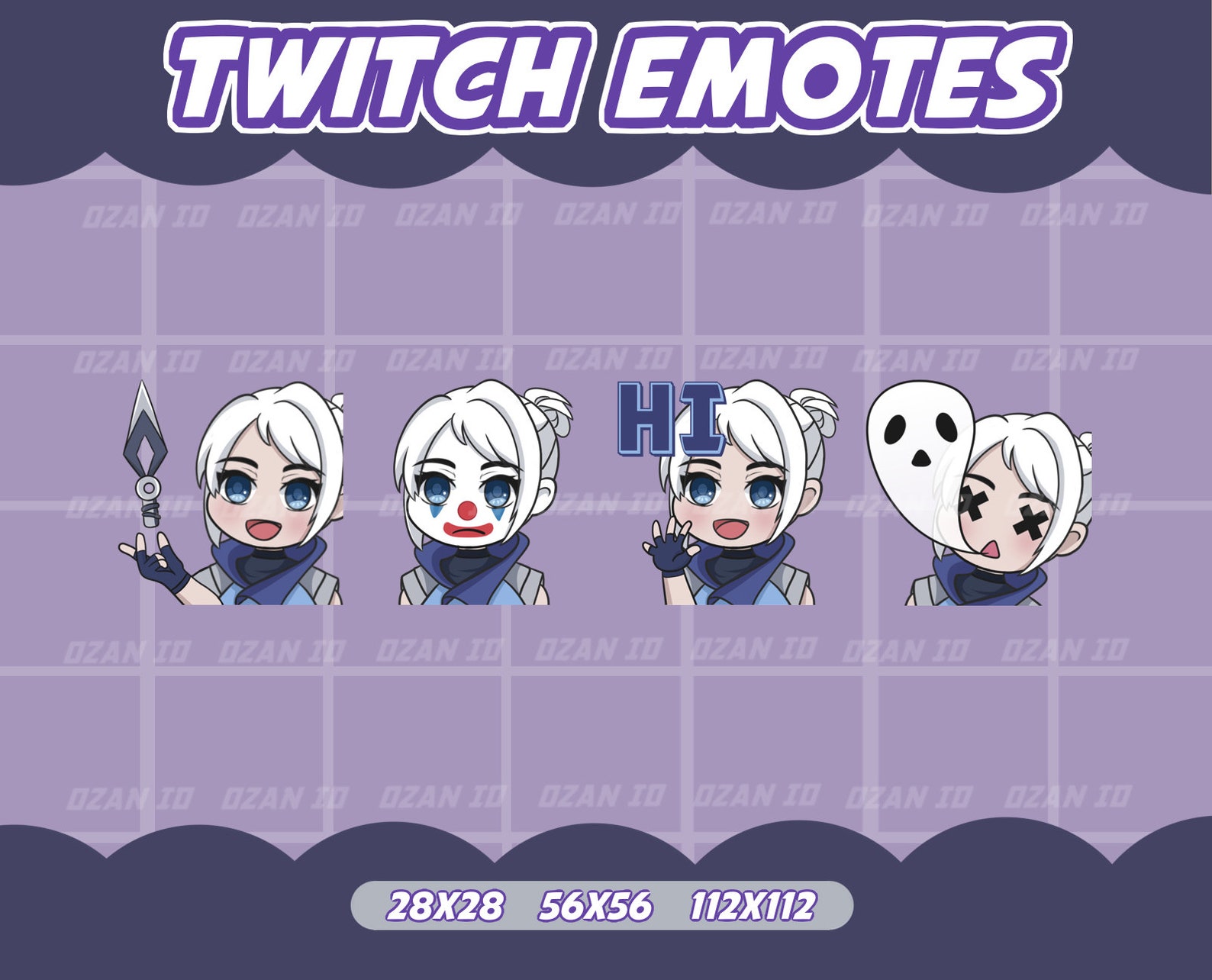 Jett Valorant Twitch Emotes Pack (smile, Clown, HI, Dead), Twitch ...
