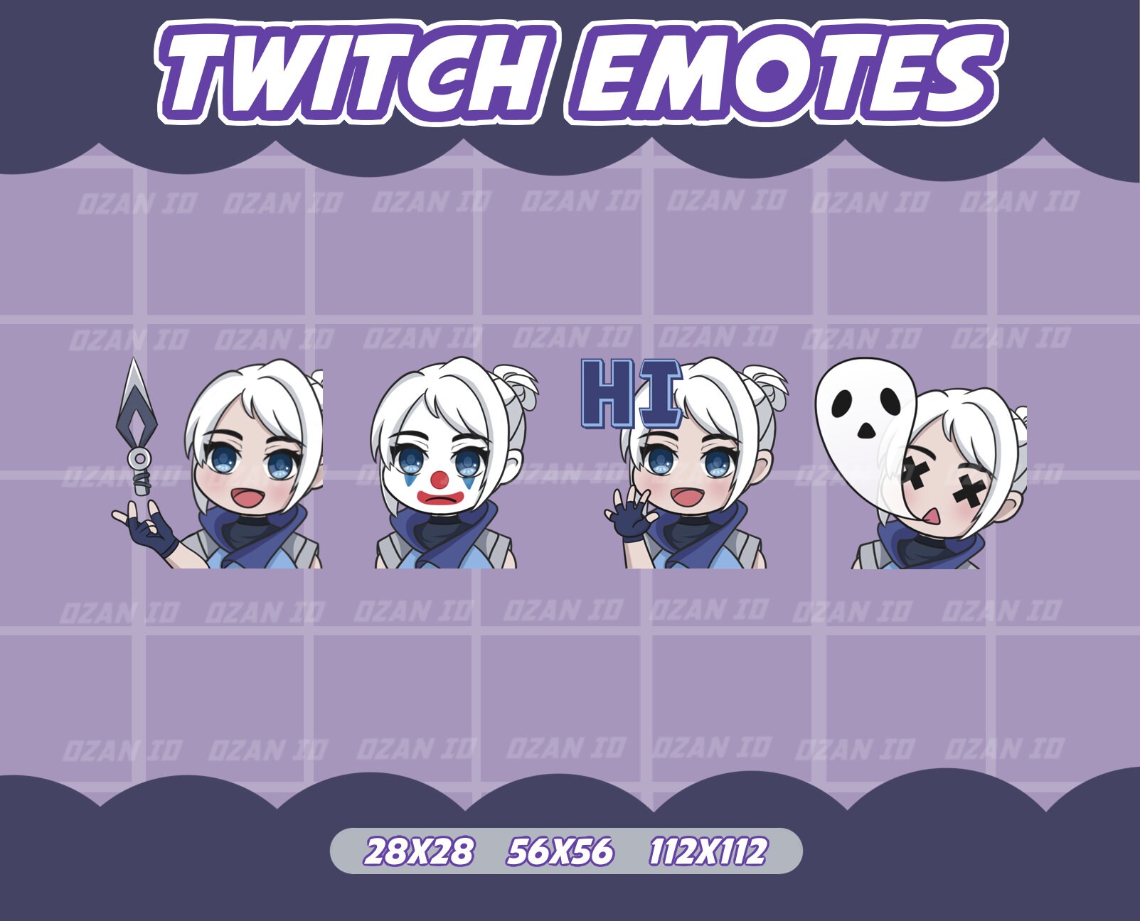 Jett Valorant Twitch Emotes Pack (smile, Clown, HI, Dead), Twitch ...