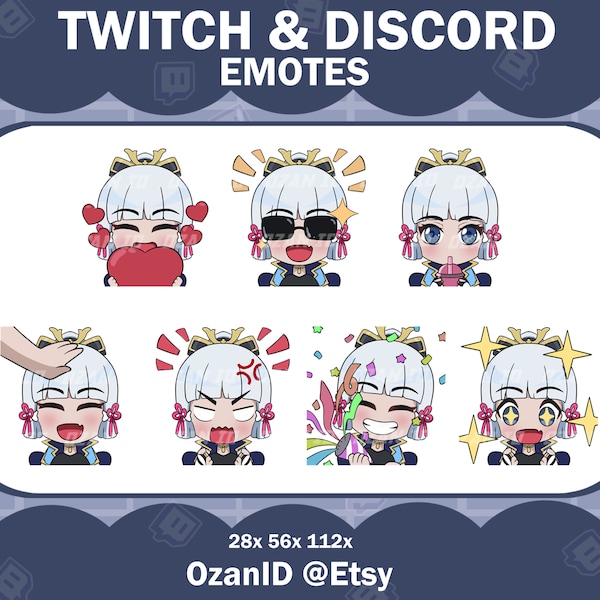 Genshin Kamisato Ayaka Emotes - Etsy
