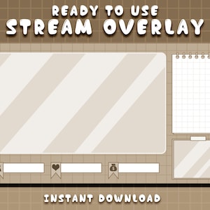Twitch Overlay / Vintage Pastel Brown Aesthetic / Stream Graphics ...