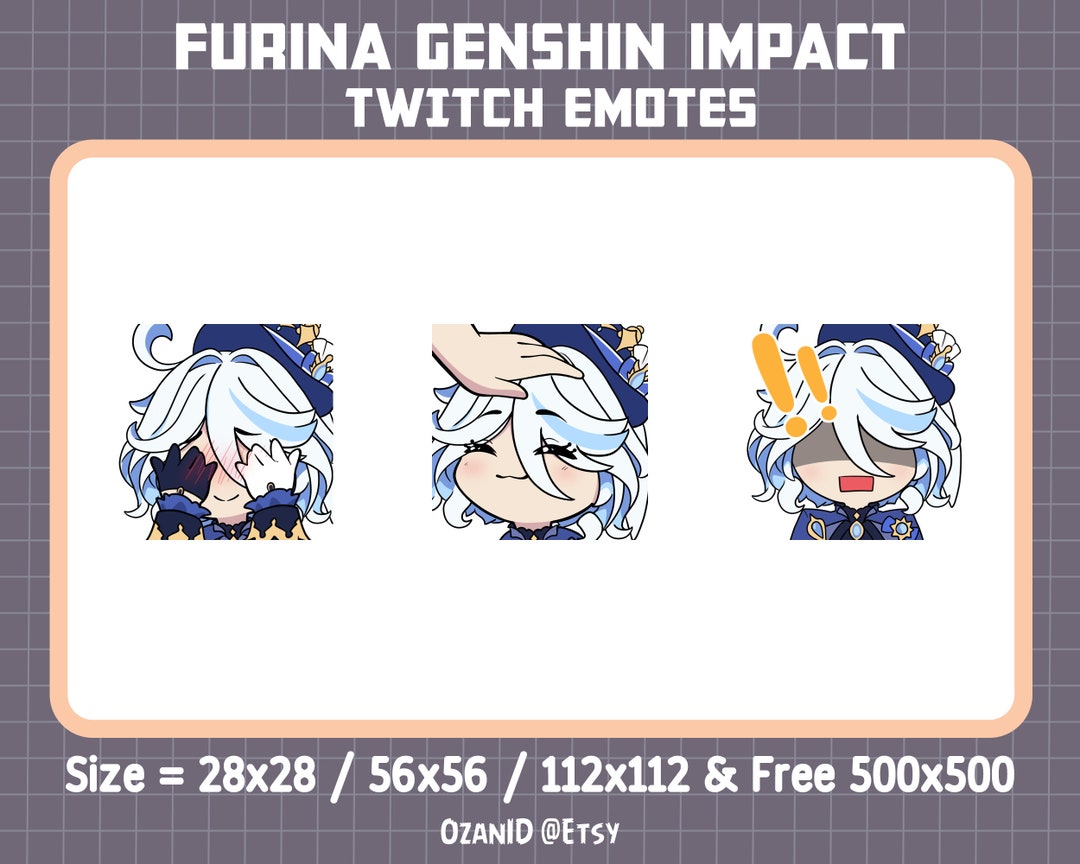 Furina/focalors Genshin Impact Emote Pack, Cute Chibi Genshin Impact ...