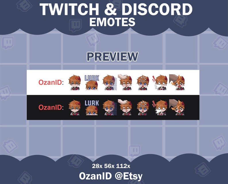 Genshin Impact Childe Tartaglia Twitch Emotes Pack angry,lurk,sad,pat ...