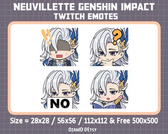 Lynette Genshin Impact Emote Bundle, Cute Chibi Genshin Impact, Twitch ...