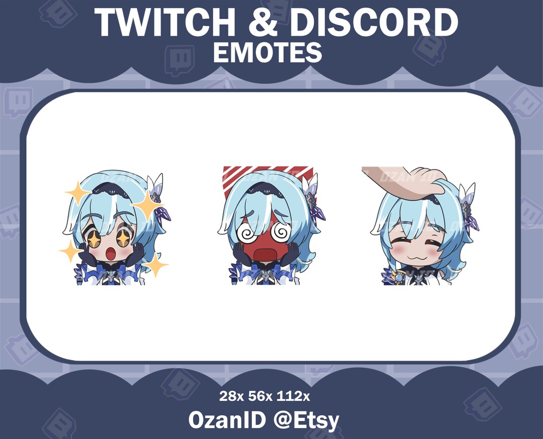 Genshin Impact Eula Emote Set, Cool/shy/pat , Kawai Twitch and Discord ...