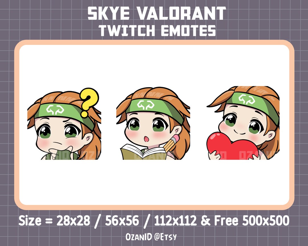 Skye Valorant Twitch Emotes, Emotes for Streamer, Skye Chibi Emotes ...