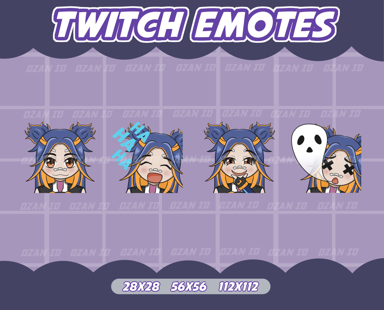 Neon Tapferant Twitch Emotes Pack (Smile, Laugh, Smug, Dead), Twitch ...