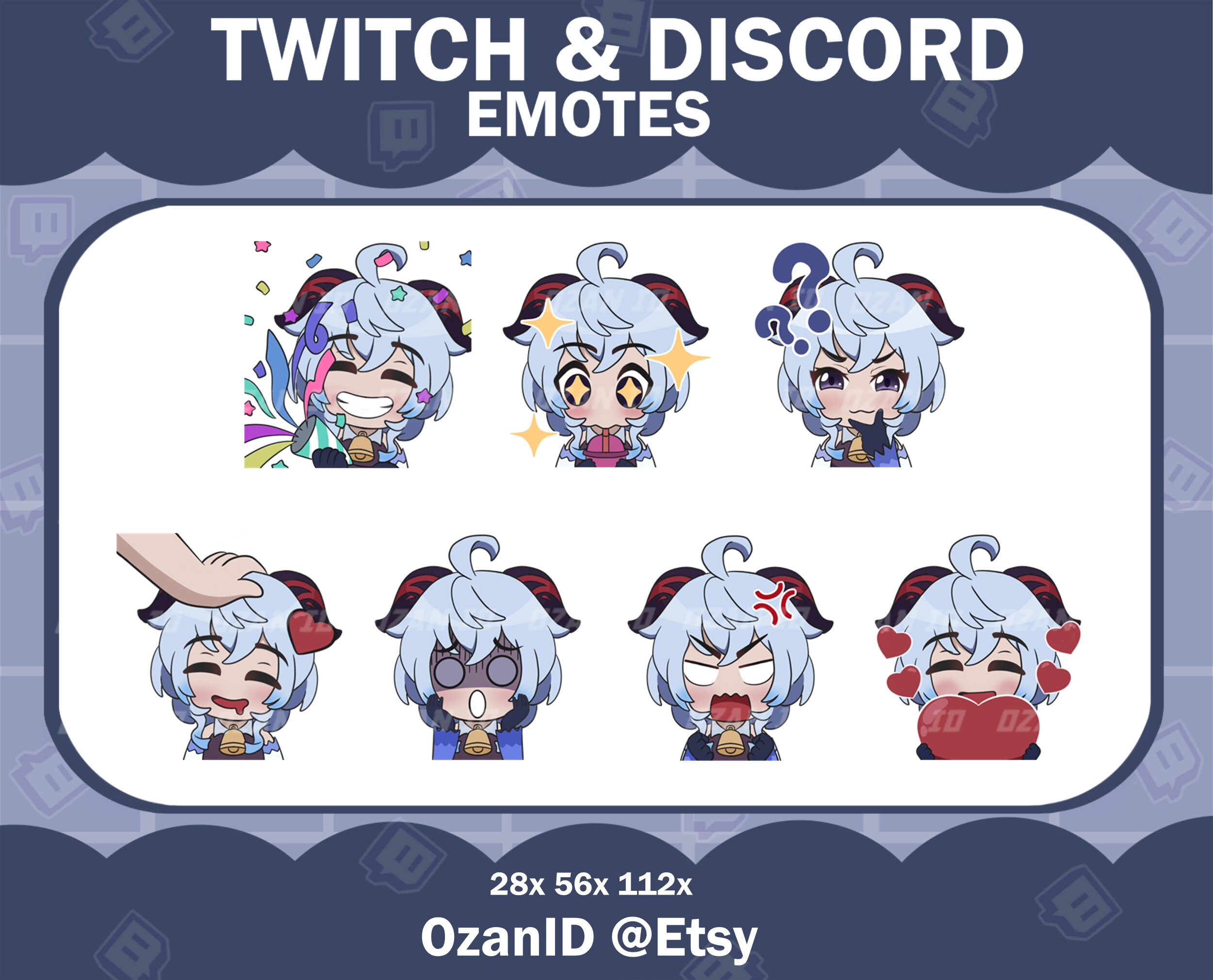 Genshin Impact Ganyu Twitch Emotes Pack hype Sip Think - Etsy
