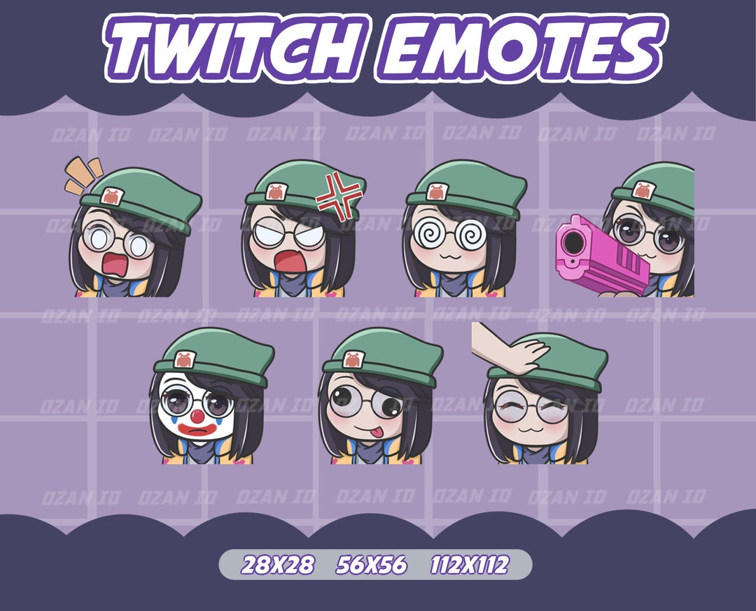 Killjoy Valorant Twitch Emotes Pack (surprised,angry,dizzy,gun,clown ...
