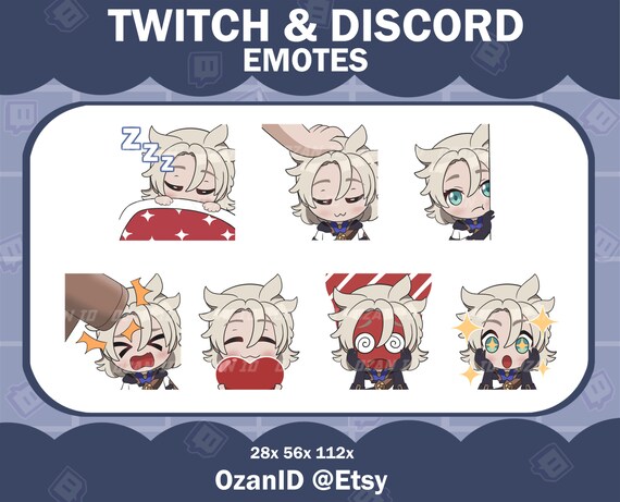 Genshin Impact Albedo Twitch Emotes Pack sleep Pat Lurk - Etsy