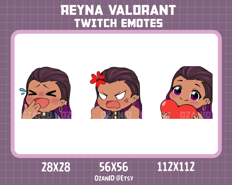 Reyna Valorant Twitch Emotes Bundle, Twitch Emotes for Streamer, Twitch ...