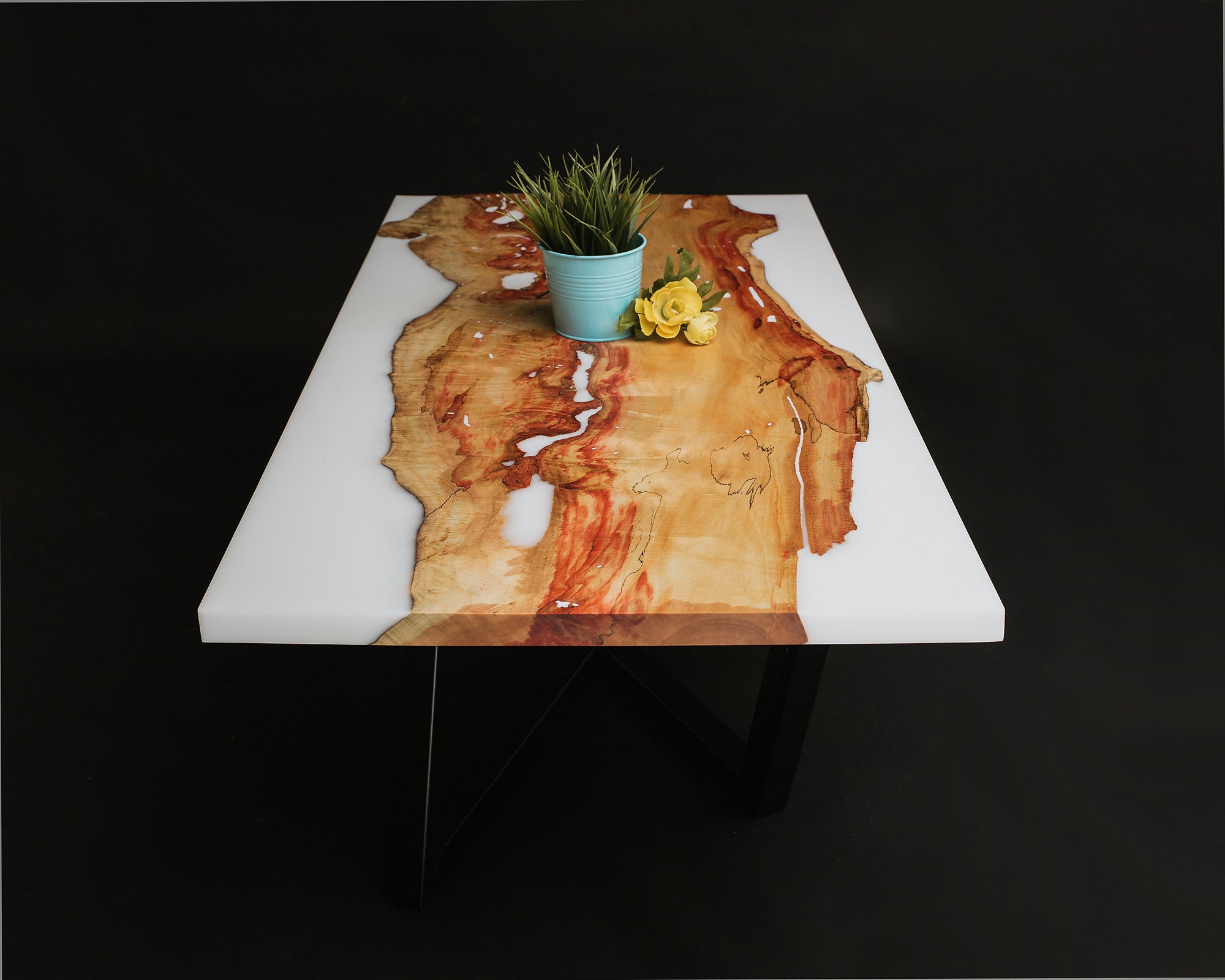 Flaming Box Elder Epoxy Table - Etsy