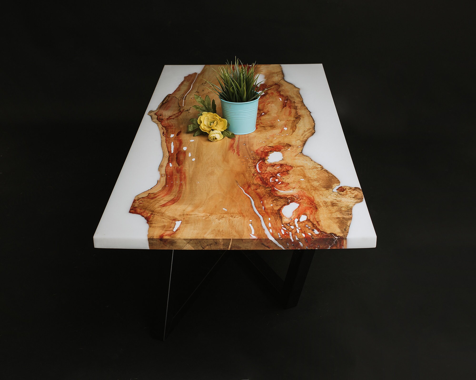 Flaming Box Elder Epoxy Table - Etsy