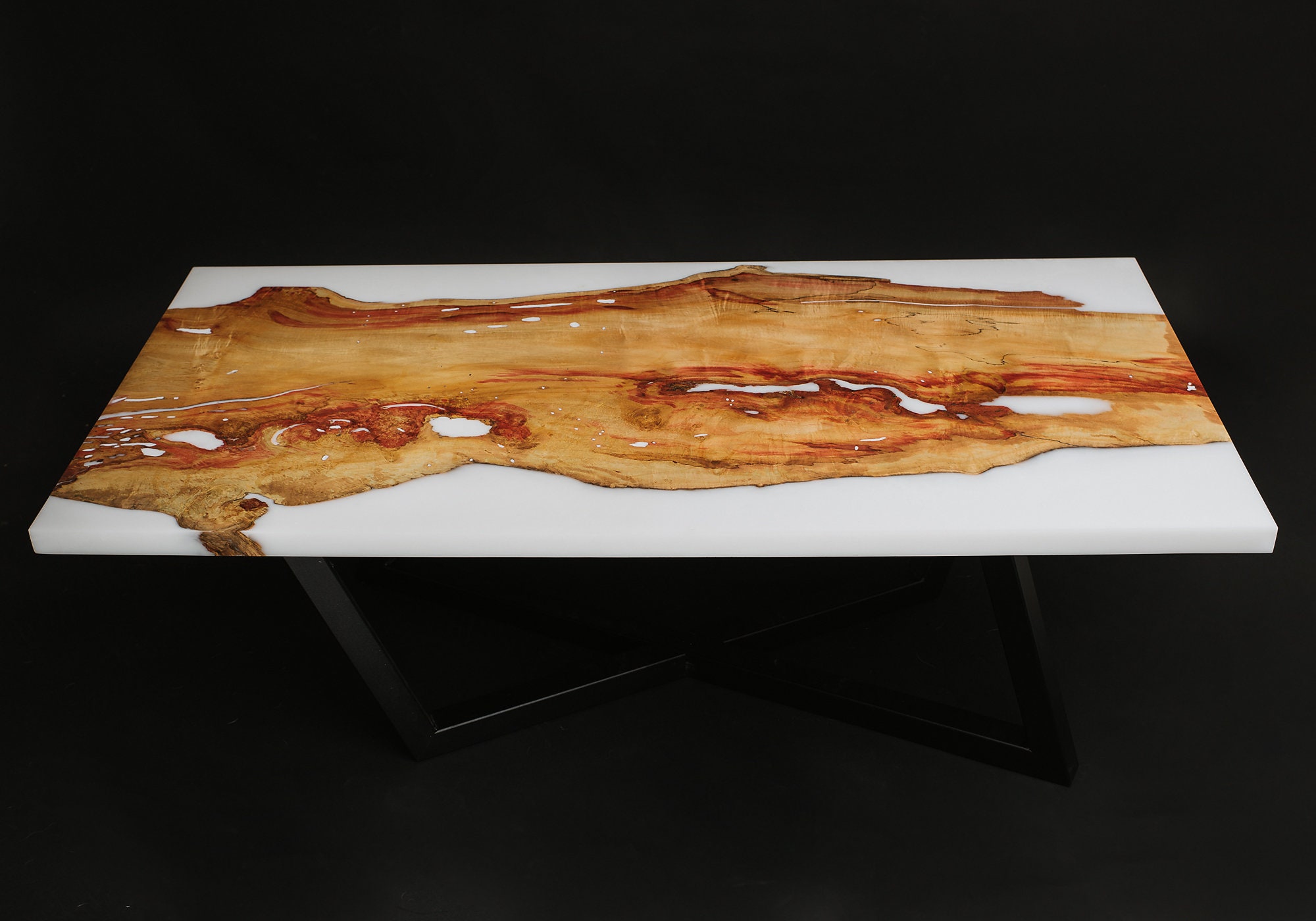 Flaming Box Elder Epoxy Table - Etsy