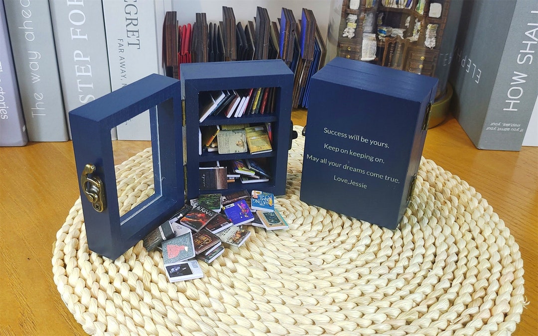 Personalized Pocket Edition Anxiety Bookcase, MINI Bookcase, Miniature ...