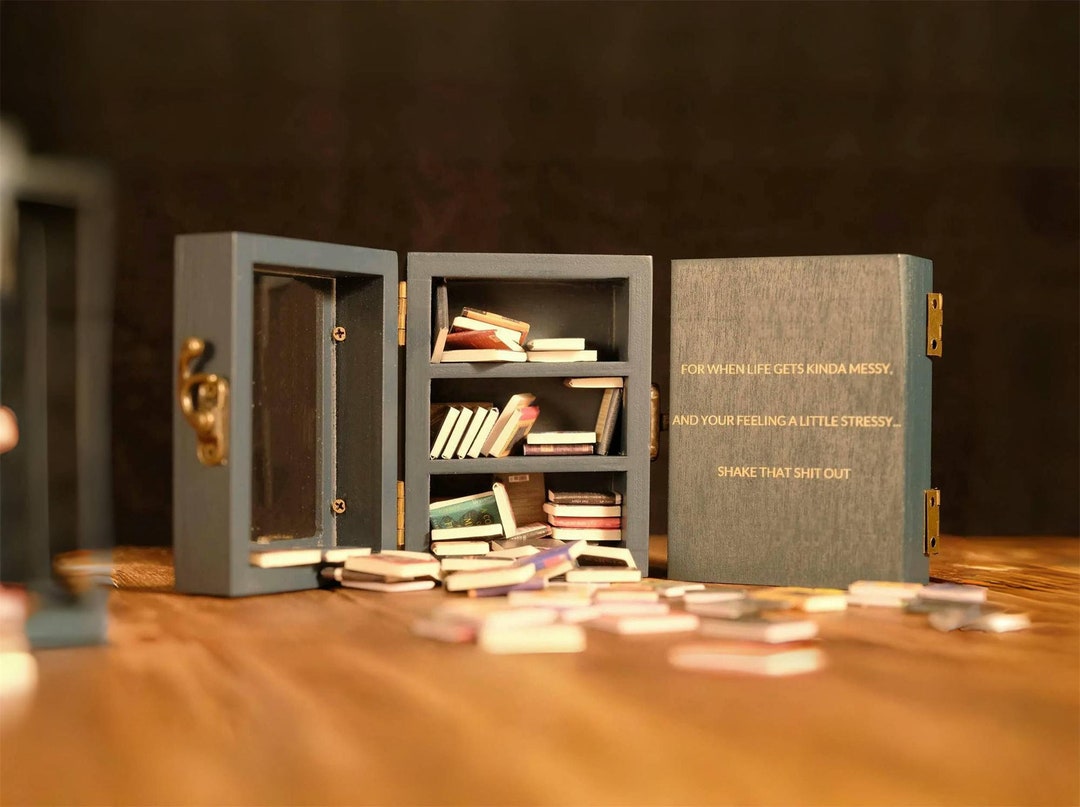 Personalized Pocket Edition Anxiety Bookcase | Study Decoration | MINI ...