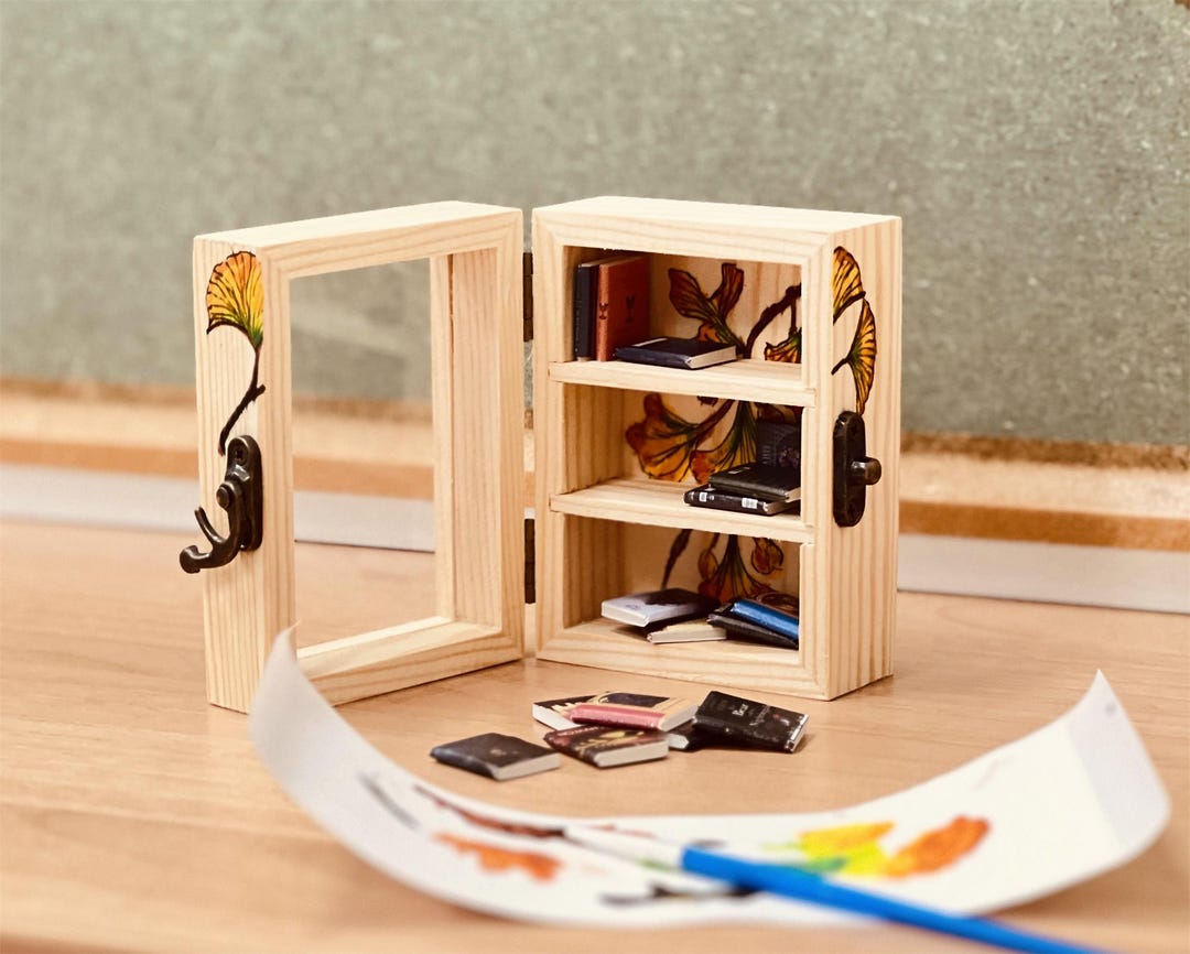 DIY Pocket Edition Anxiety Bookcase | MINI Bookcase | Bookshelf Decor ...
