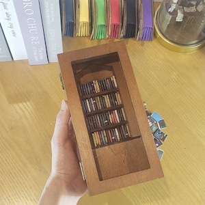 Personalised Edition Anxiety Bookcase, Book Lover Gift, Miniature ...