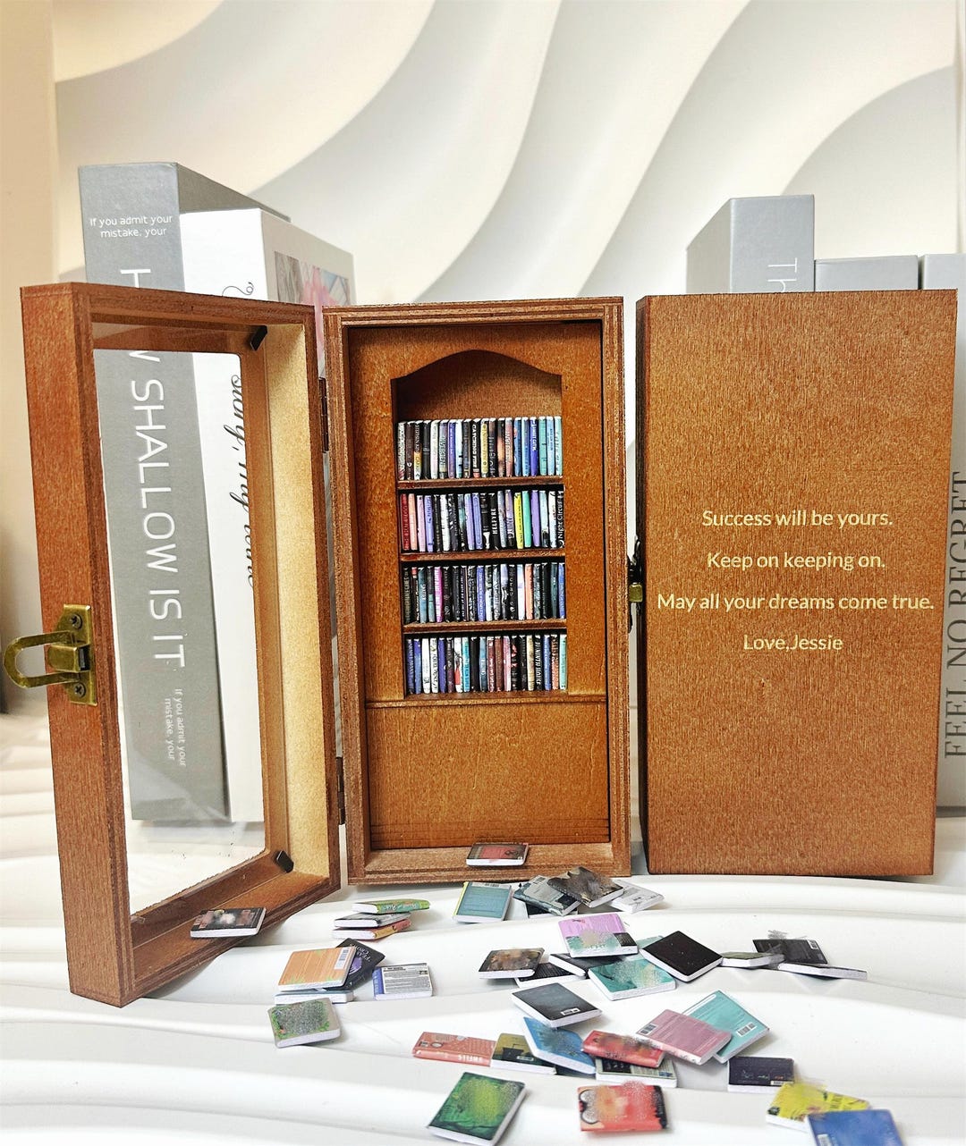 Custom Mini Anxiety Bookcase, Miniature Model Bookshelves, Book Lover ...
