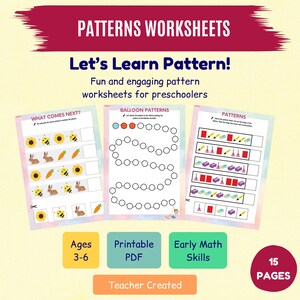 Shape Pattern Worksheets - Cut and Paste - Coloring - Pattern ...