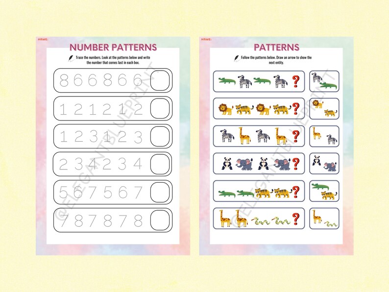 Shape Pattern Worksheets - Cut and Paste - Coloring - Pattern ...