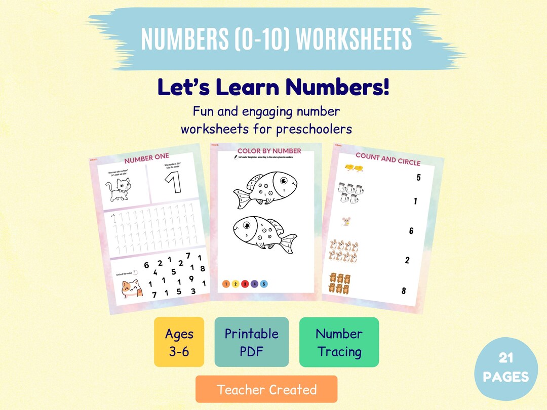 0-10 Number Worksheets - Number Activities for Preschool - Printable ...