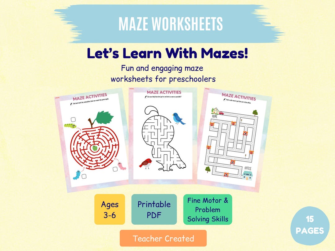 Easy Fun Mazes for Kids - Mazes for Toddler - Fun Animal Mazes ...