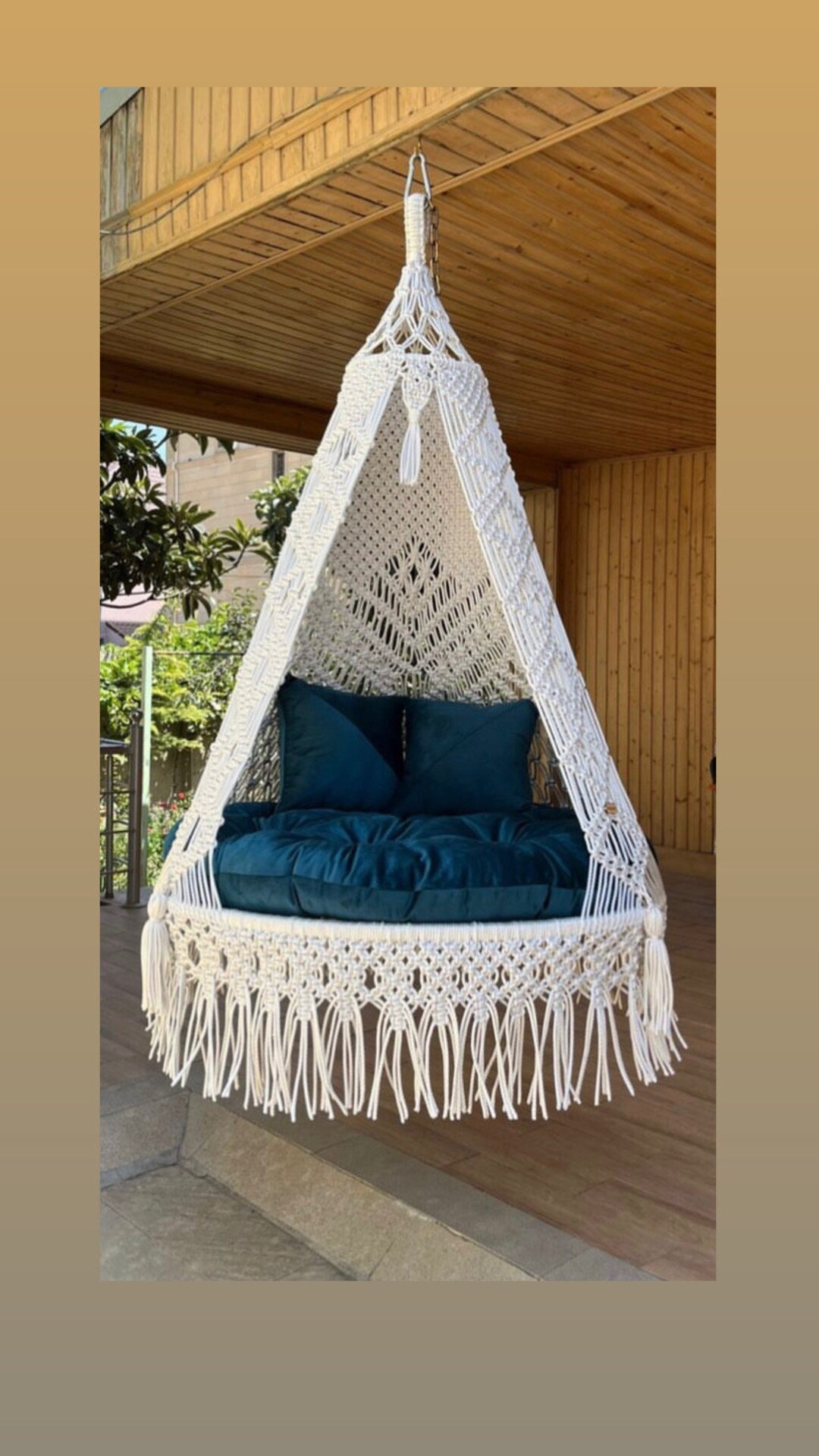 White Cotton Macrame Swing Macrame Chair Hängesesselmacrame - Etsy
