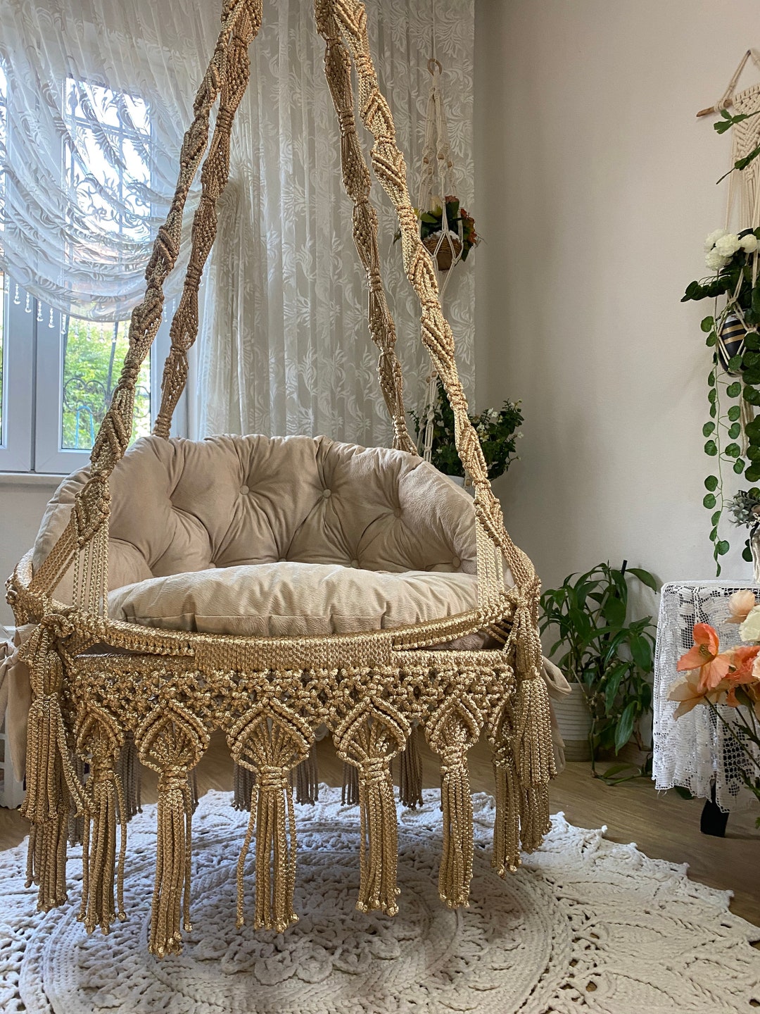 Macrame Swing,macrame Hammock Swing,hammock Chair,macrame Swing Chair ...
