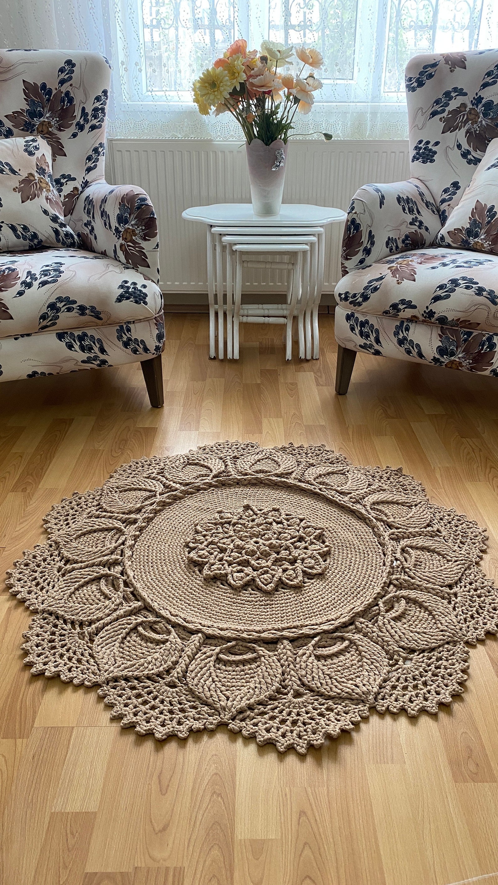 Knitted Carpet, Round Crochet, Crochet Knitted Carpet, Knitted Rug ...
