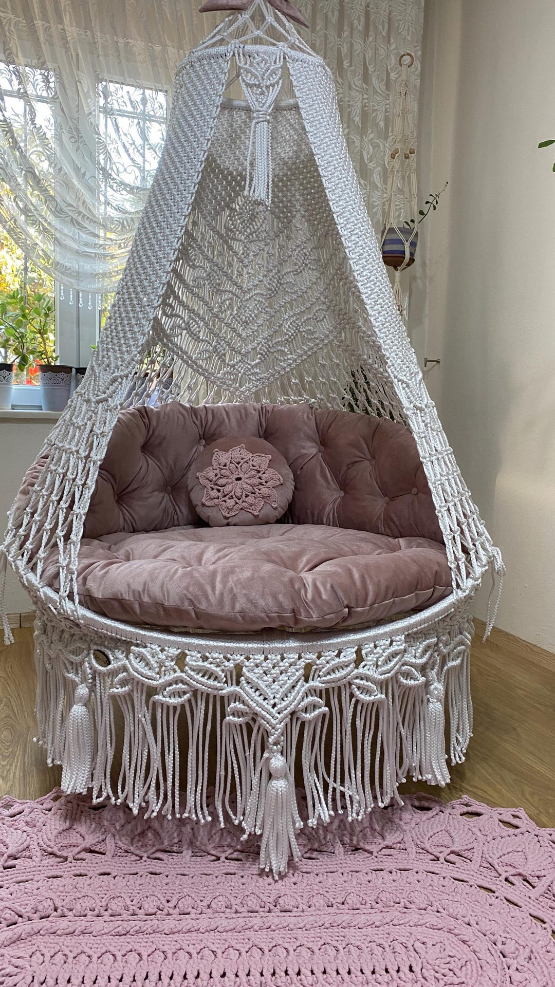 Large Macrame Swing Chair, Adult Swing, Macrame Hammock, Unique ...