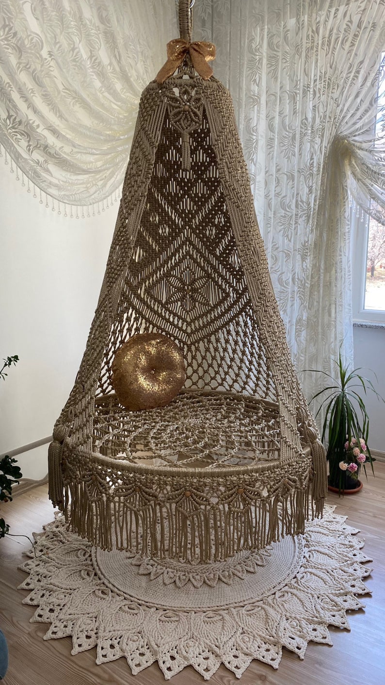 Macrame Chair Macrame Round Swing Special Design Macrame - Etsy