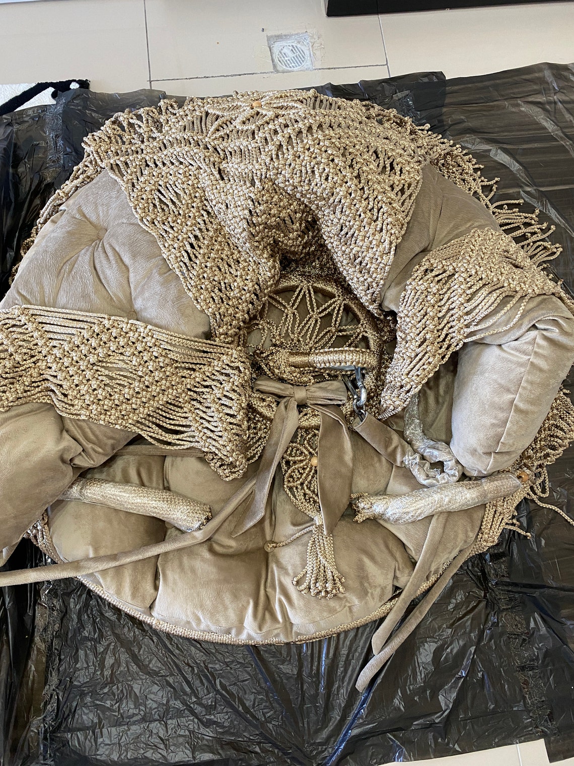 Double Macrame Swing Double Swing. Design Rocking Chair - Etsy