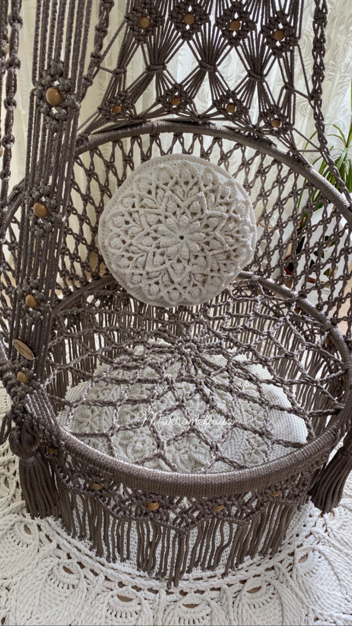 Macrame Chair Macrame Round Swing Special Design Macrame - Etsy