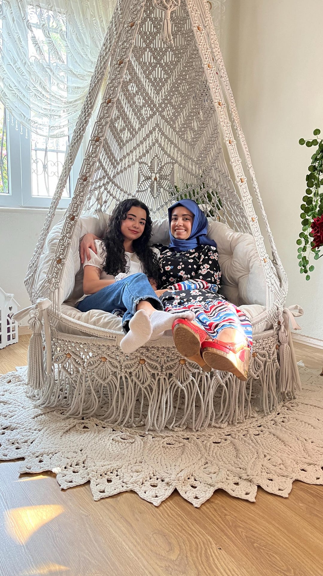 Macrame Patio Swing,macrame Chair,double Macrame Swing,surprise ...