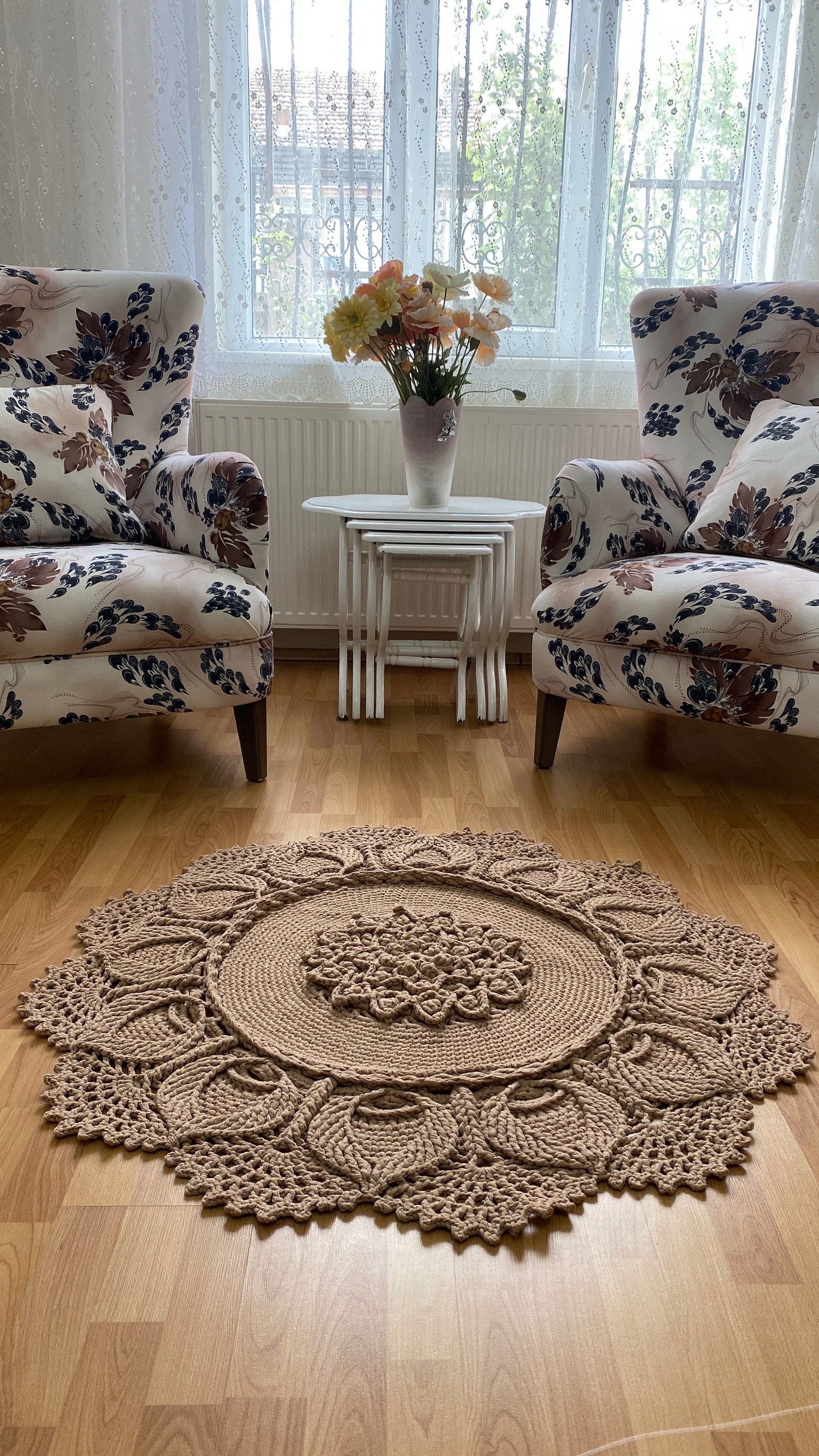 Knitted Carpet, Round Crochet, Crochet Knitted Carpet, Knitted Rug ...